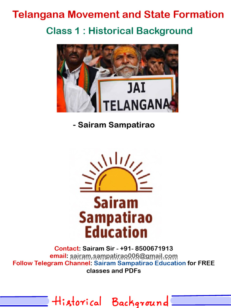 Telangana State Formation History | PDF