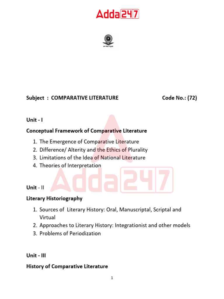 Nta Ugc Net Comparative Literature | PDF | Genre | Translations