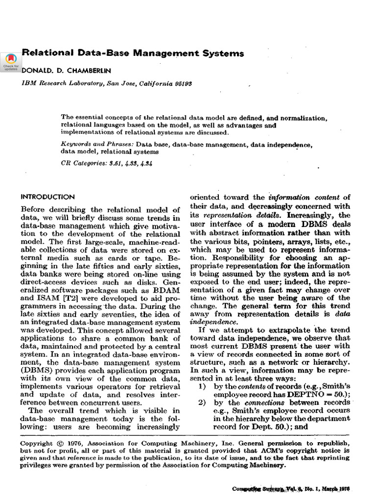 DBMS 1 | PDF | Databases | Relational Model