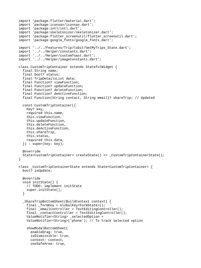 Customertripcontainer Pdf Computer Programming Software Engineering