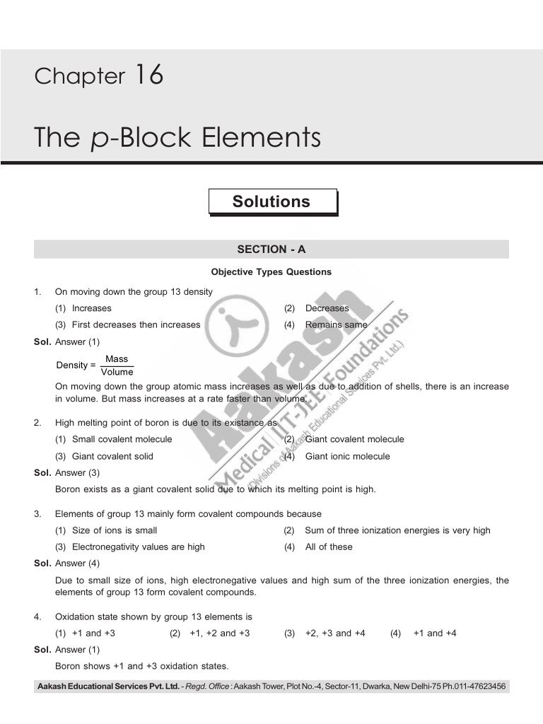 P Block | PDF | Covalent Bond | Acid