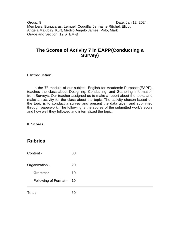 EAPP Survey Shts | PDF