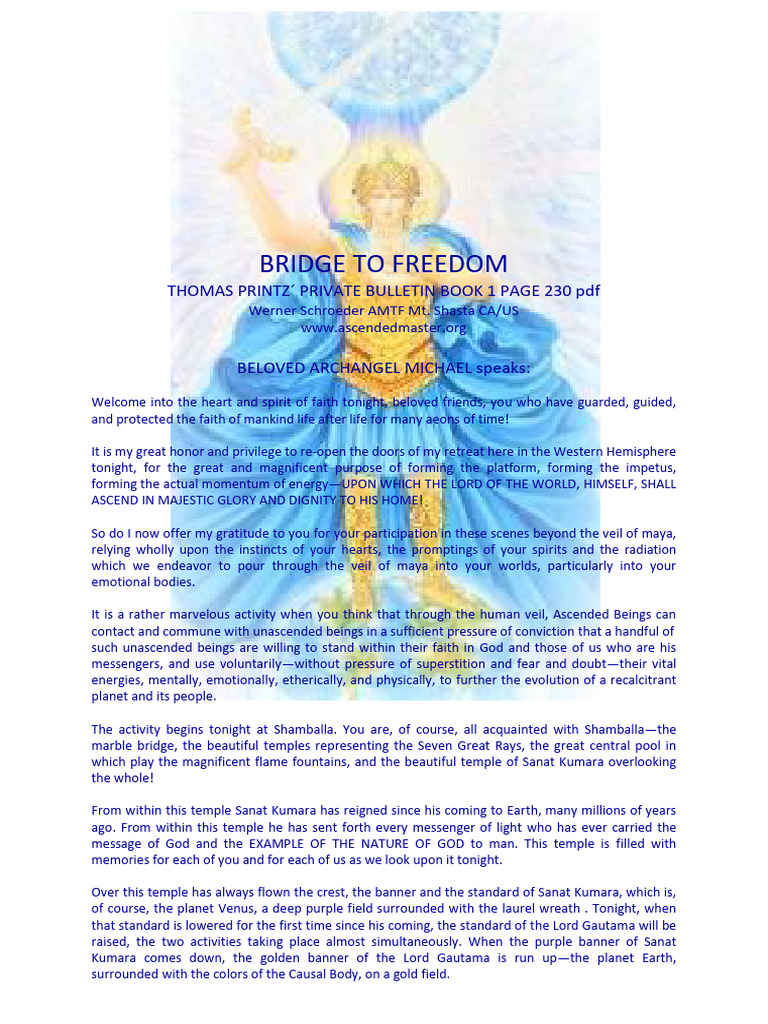 Bridge to Freedom Archangel Michael 8_23 | PDF | Venus | Substance Theory