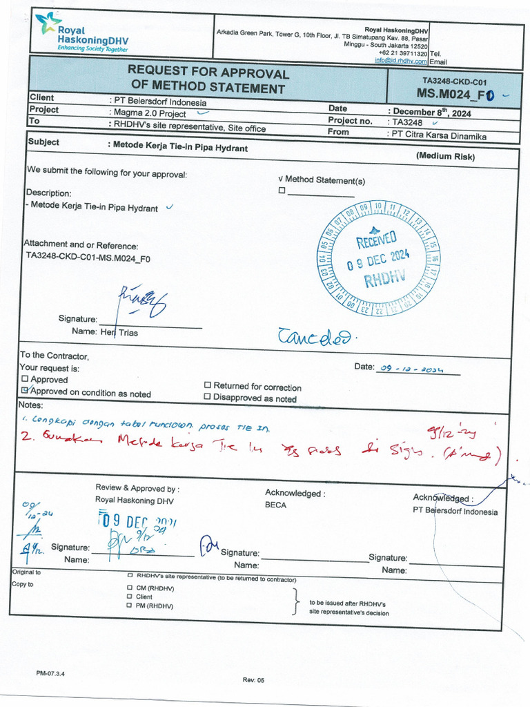 MS.M024 - F0 WMS Tie-In Pipa Hydrant HDPE | PDF