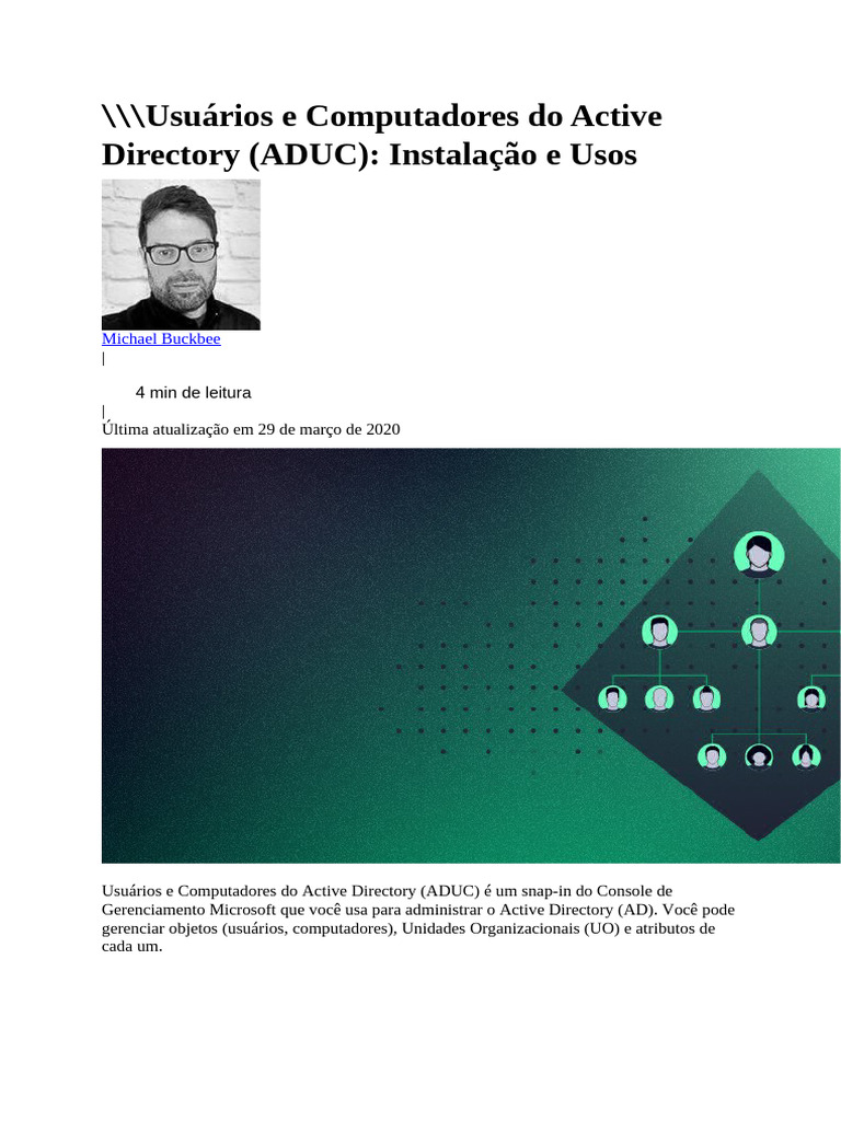 Manual Active Directory | PDF | Diretório ativo | Windows 10