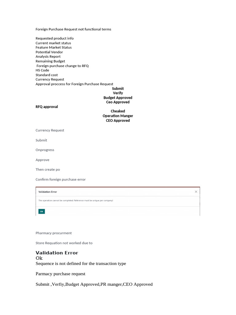 Foreign Purchase Request Not Functional Terms | PDF