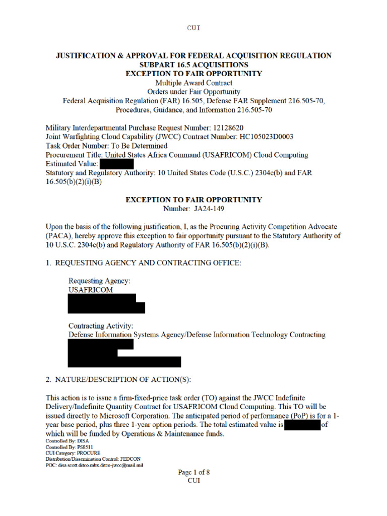 USAFRICOM Cloud Computing Justification | PDF | Cloud Computing | Security