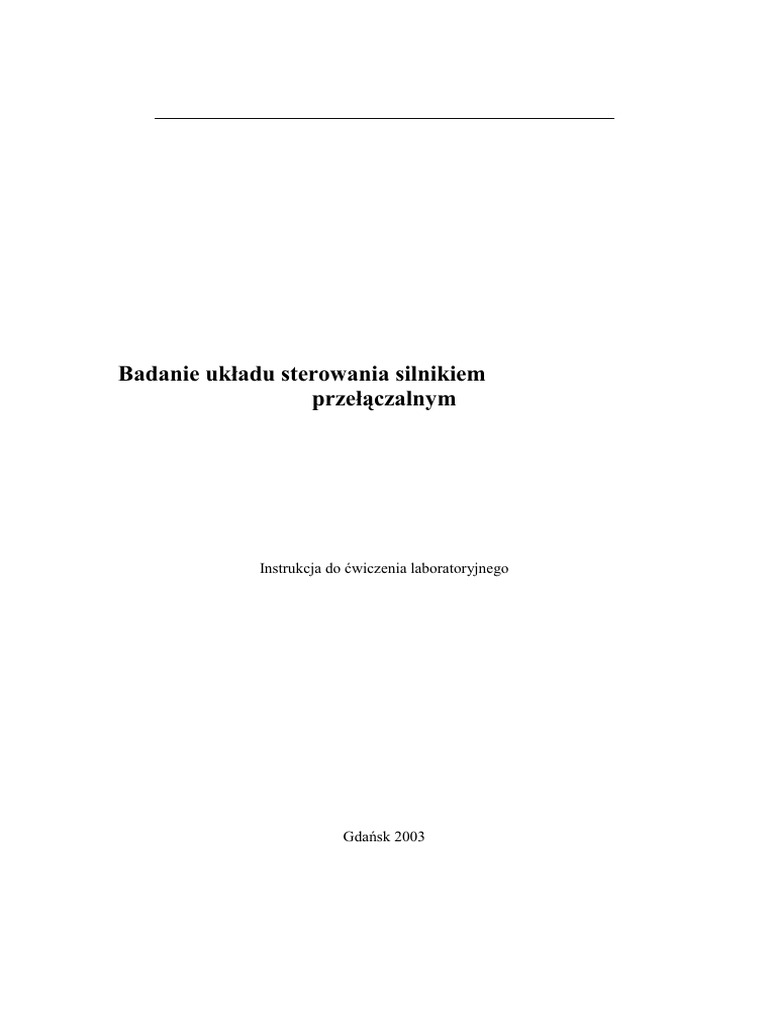 Badanie Uk Adu Sterowania Silnikiem Prze Czalnym: Reluktancyjnym | PDF