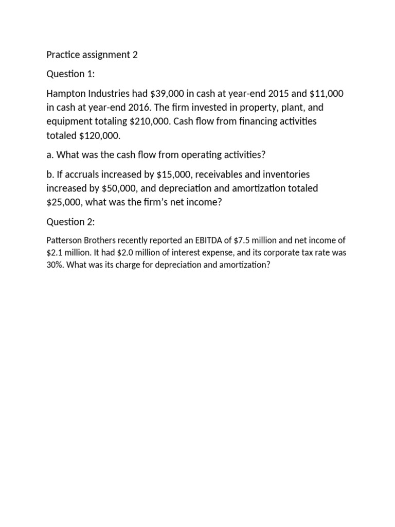 Finance Assignment Questions | PDF