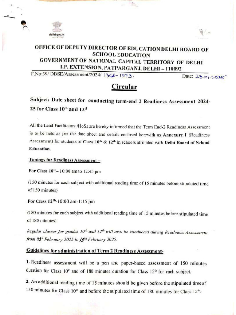 Term 2 Date Sheet | PDF