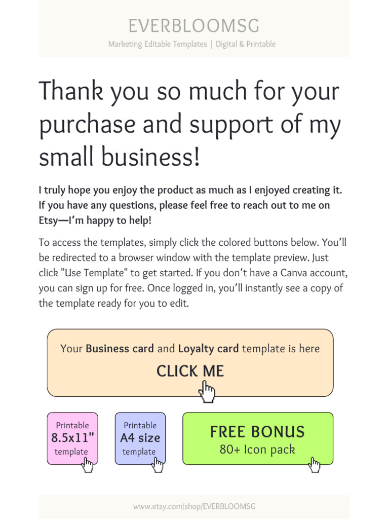 Link-To-Template and Instruction BCard-LCard BW | PDF | Printer (Computing) | Icon (Computing)
