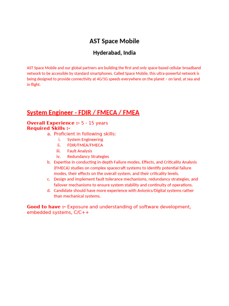 Ast Space Mobile-Fmeca (1) - 13 | PDF