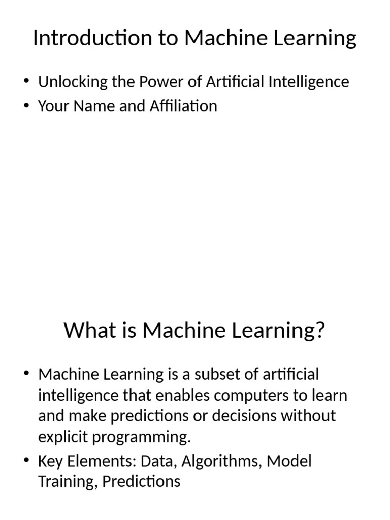 Machine Learning Presentation | PDF