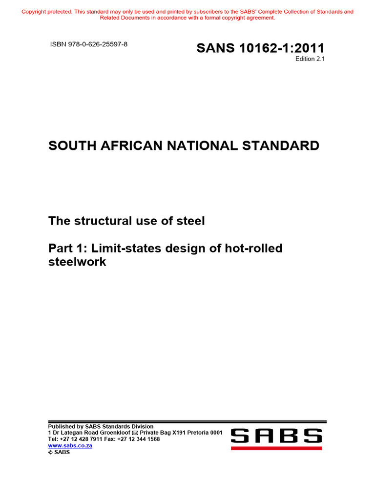 Sans 10162-1 1 | PDF