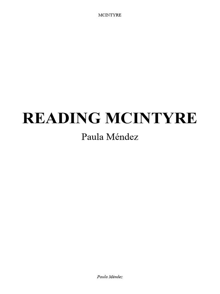 MCINTYRE | PDF | John Rawls | Justice