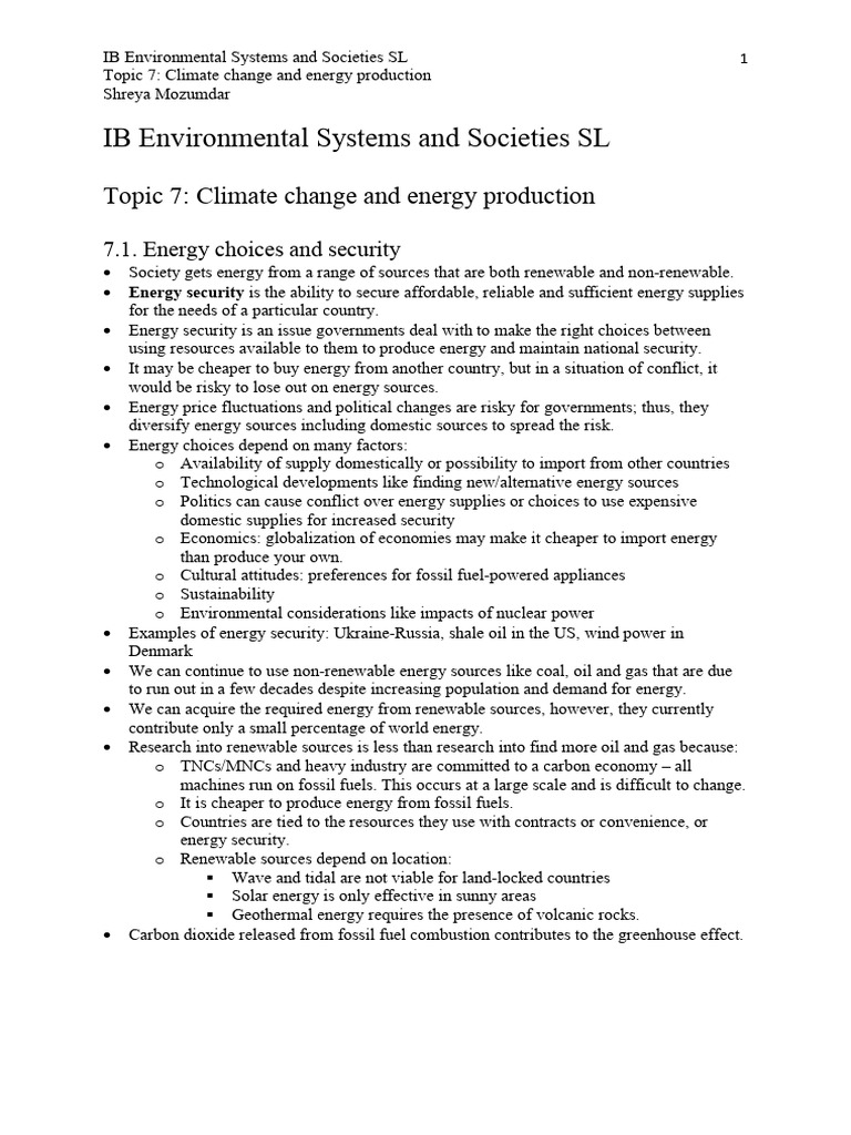 ESS UNIT 7 | PDF | Climate Change | Greenhouse Gas