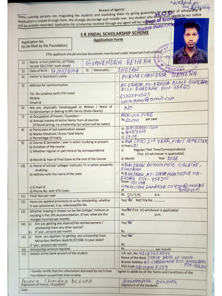 Gyana Jindal Form | PDF
