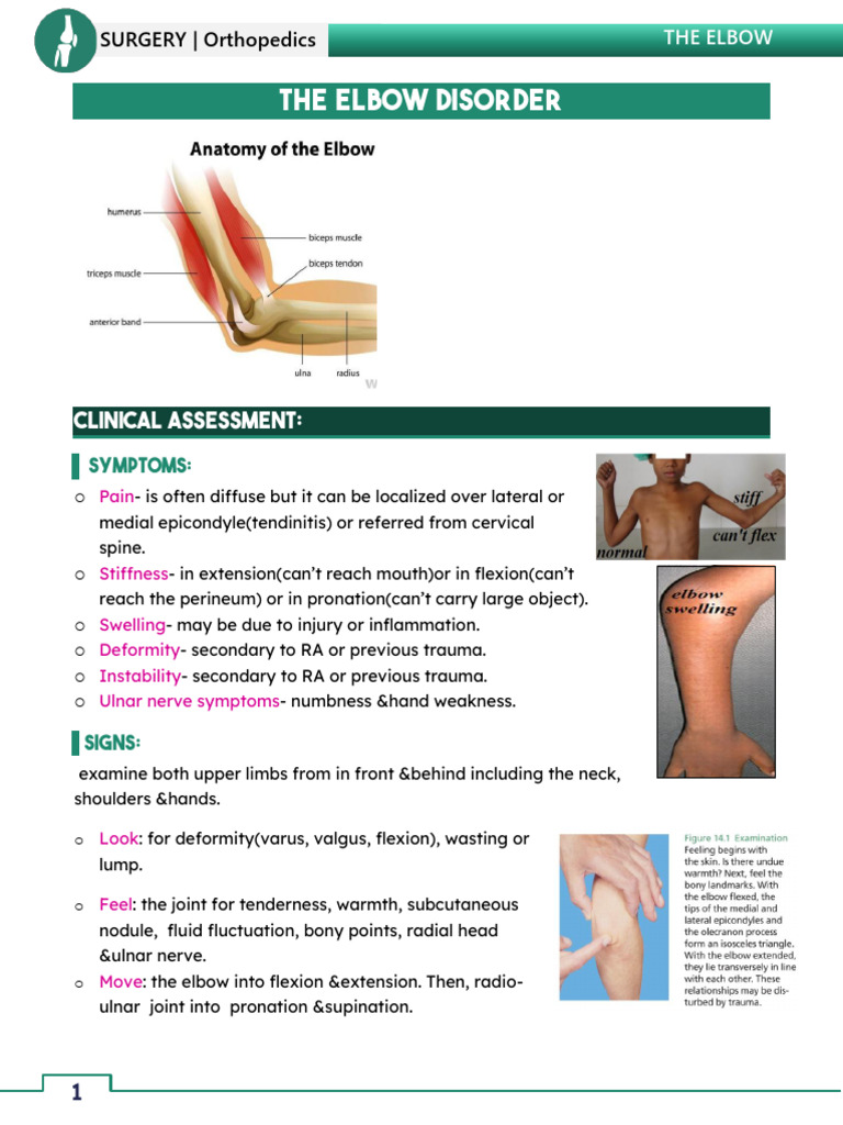 Non-Traumatic Disorders of Elbow | PDF | Elbow | Anatomical Terms Of Motion