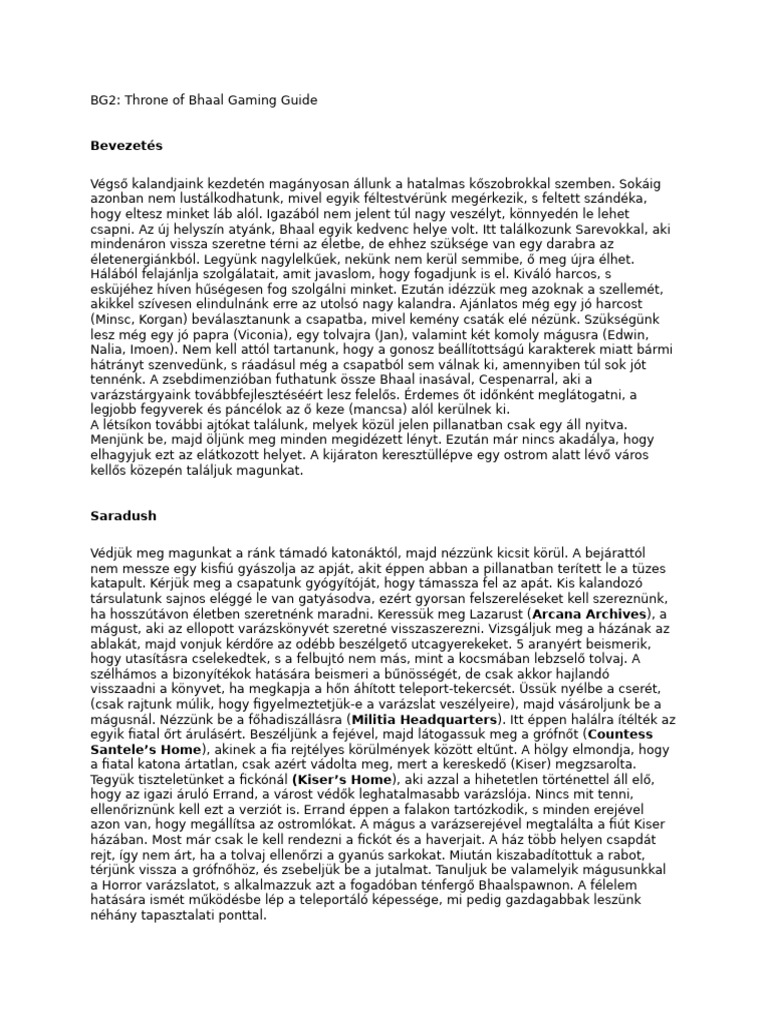 Bg2 Throne of Bhaal | PDF