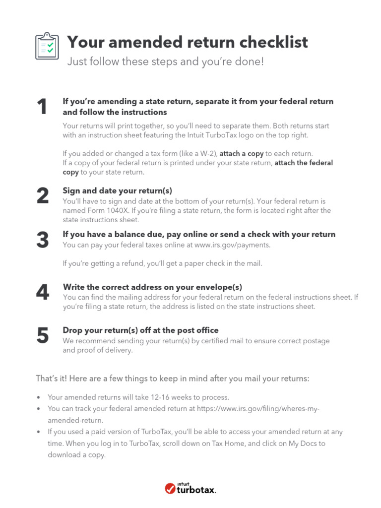 Amended Tax Return Instructions | PDF | Irs Tax Forms | Tax Refund