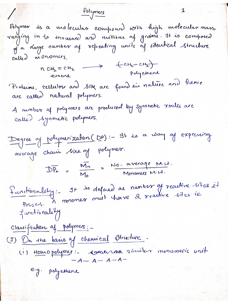 Polymer Notes | PDF