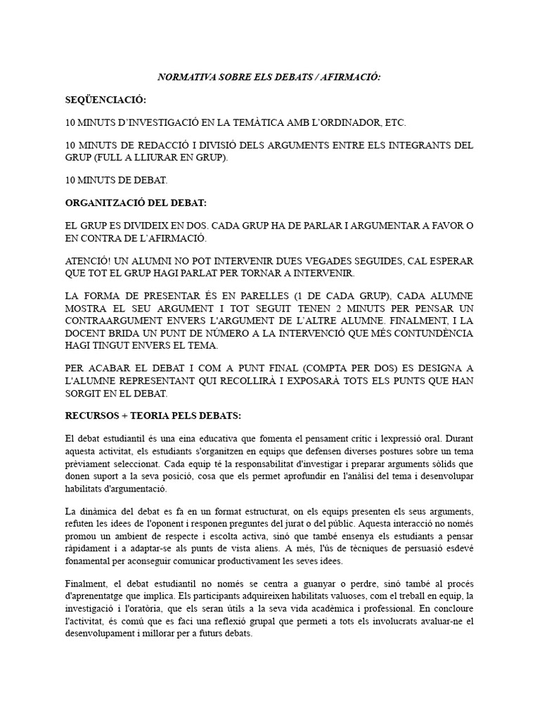 DEBATS - 2n TRIMESTRE - 2N | PDF