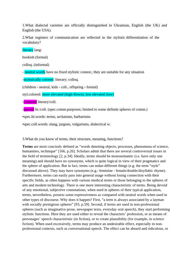 ST - Coloured Words | PDF | Slang | Profanity