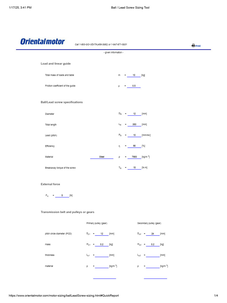 Ball Screw Lead Calculation Guide | PDF | Screw | Gear