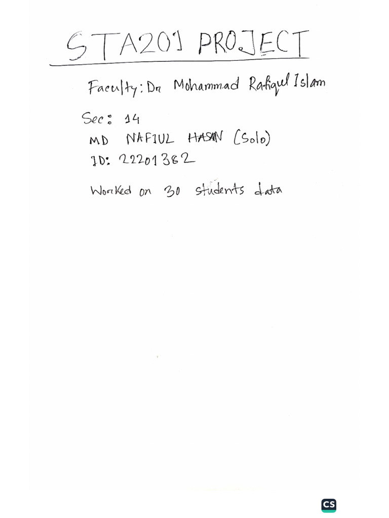 STA201 Project Nafiul Hasan | PDF