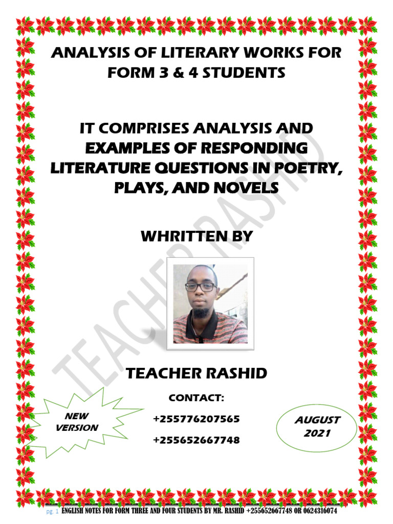 English Literary Analysis for Forms 3 & 4 | PDF | Poetry
