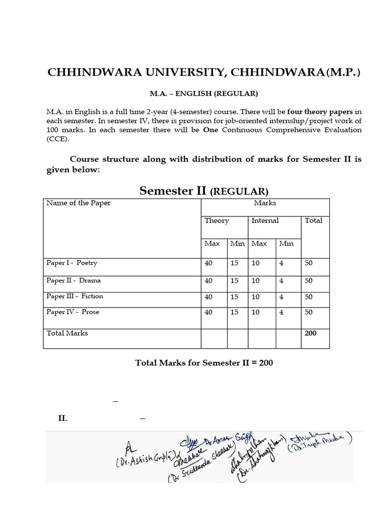 Semester II English Syllabus Overview | PDF | Poetry | English Language ...