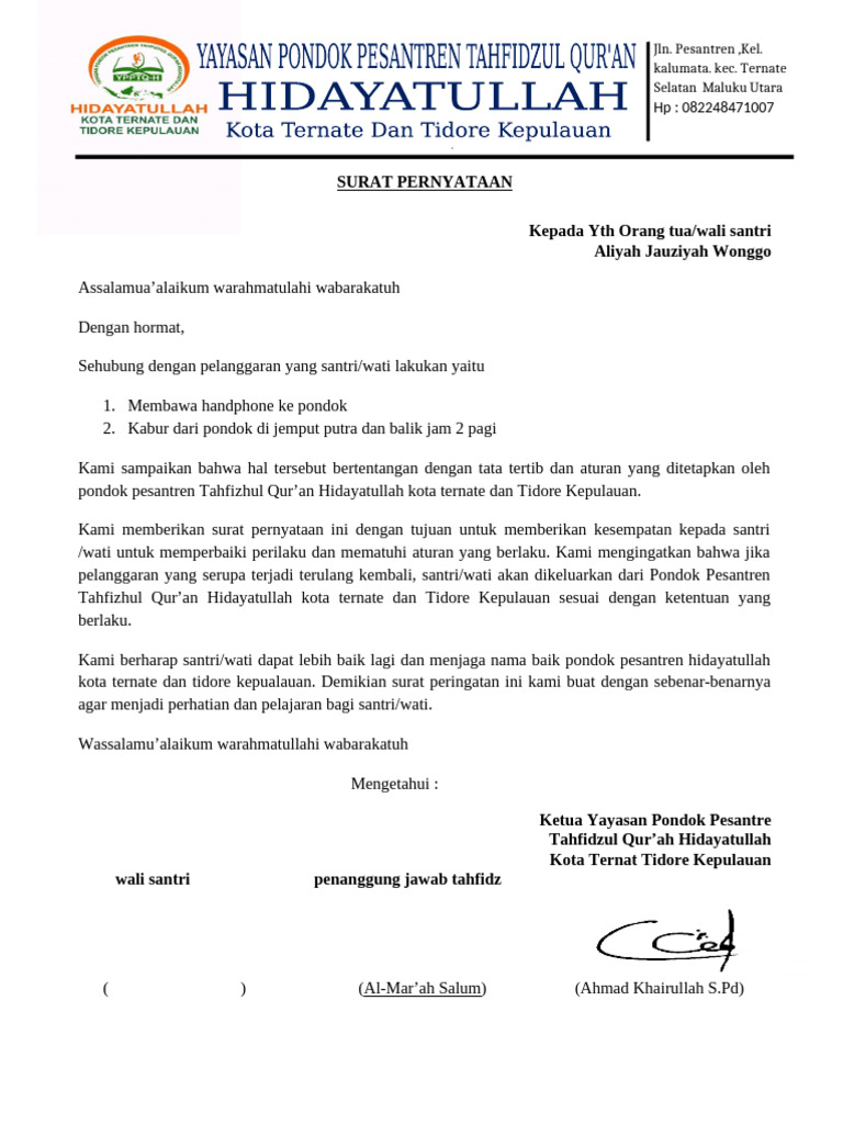 Surat Peringatan | PDF