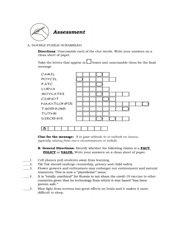 Check Up Quiz Claim of Fact, Value, Policy | PDF