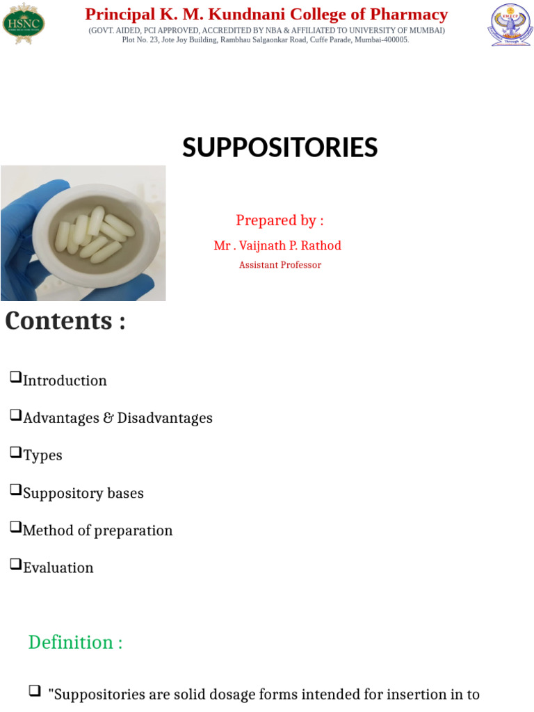 Suppositories BASES | PDF | Tablet (Pharmacy) | Rectum