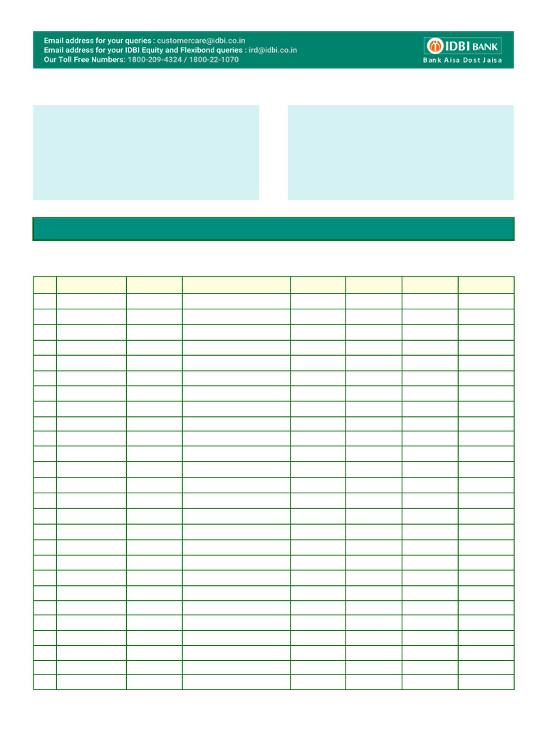 IDBI Bank Account Statement Summary | PDF | Debit Card | Payments