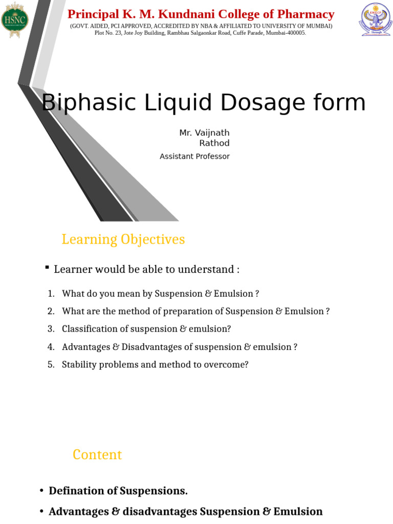 Biphasic Liquid Dosage Form SUSPENSION Fy G1G2 | PDF | Suspension ...
