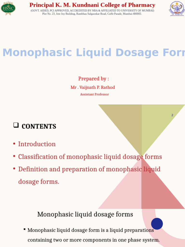 Monophasic Liquid Dosage Forms Overview | PDF | Syrup | Pharmaceutical ...