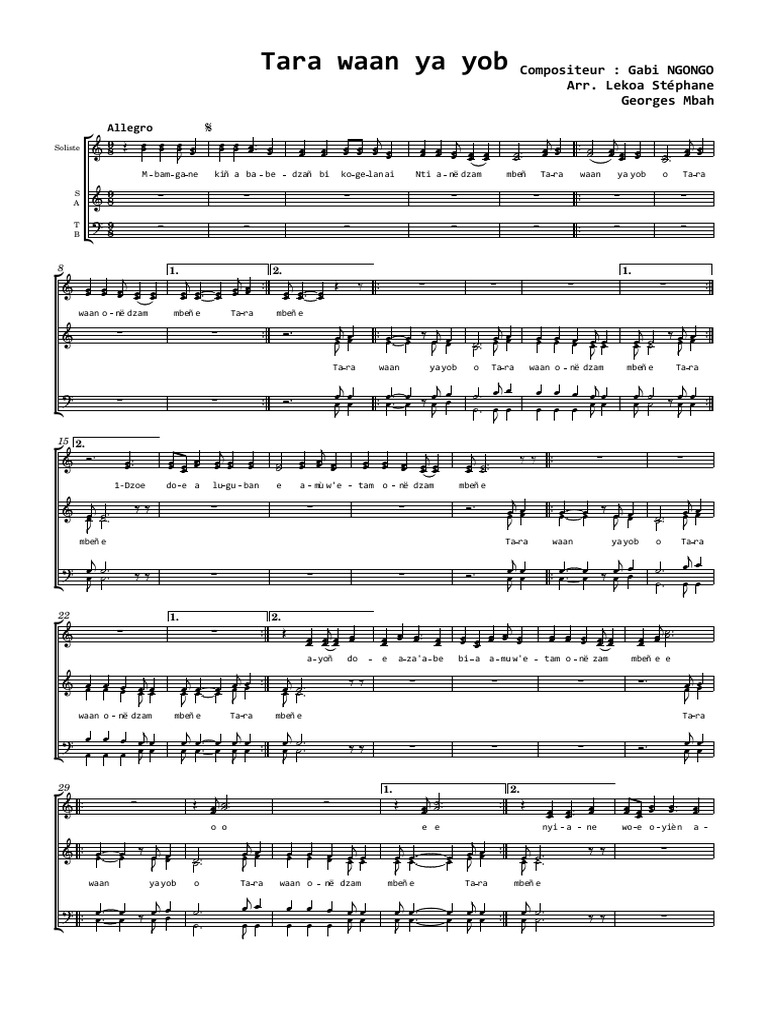 Tara Waan Ya Yob (Pater) - G. Ndongo | PDF