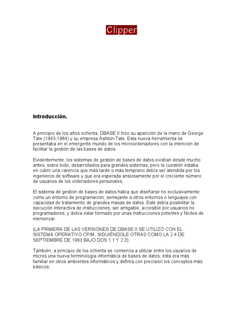 Clipper | PDF | Archivo de computadora | Dos