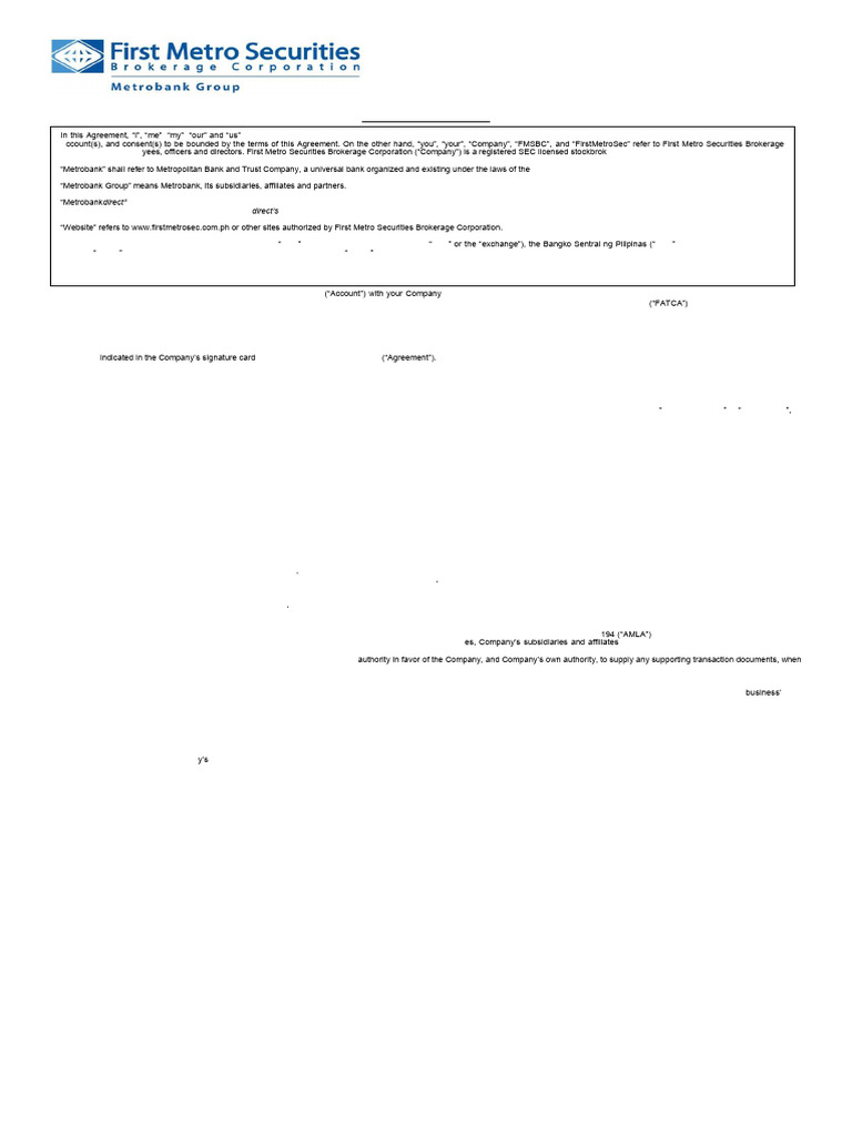 FMS UpdatedTradingAgreement | PDF | Securities (Finance) | Indemnity