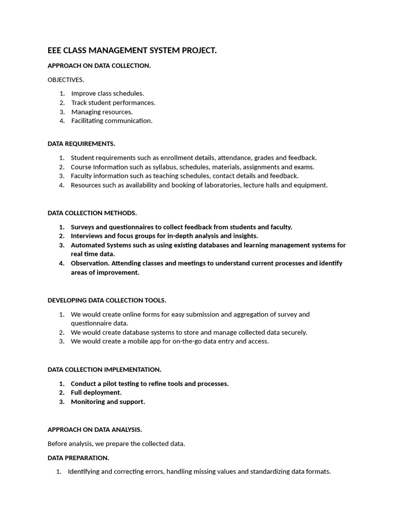 Eee Class Management System Project | PDF | Data Analysis | Data