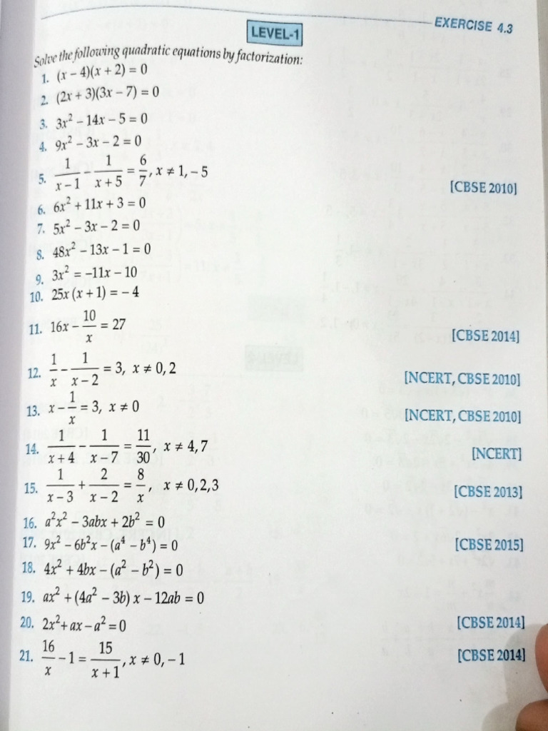 Old RD - Quadratic Equations | PDF | Equations | Algebra