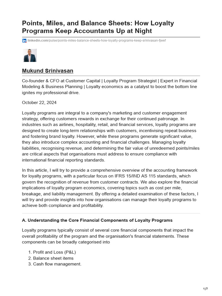 Points Miles and Balance Sheets How Loyalty Programs Keep Accountants Up at Night | PDF | Fair ...