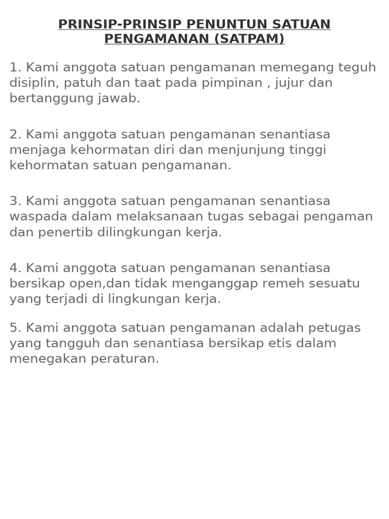 Prinsip Satpam | PDF