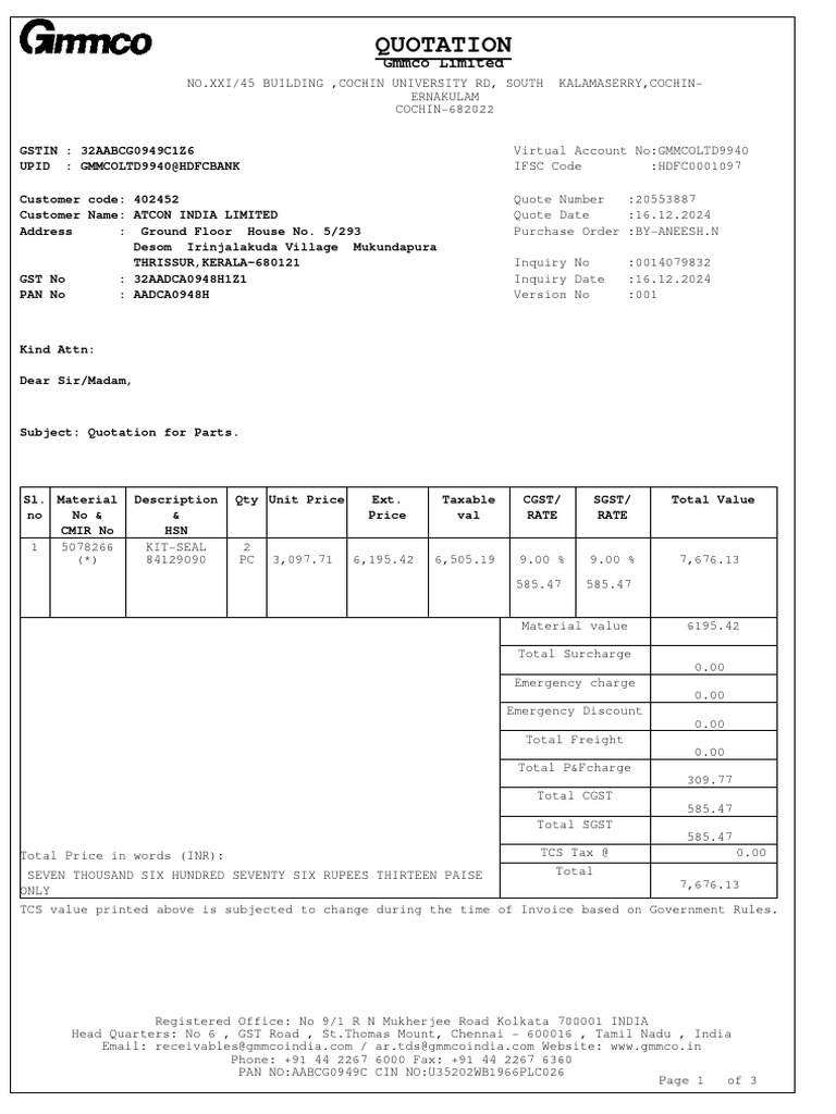 Atcon India LTD 16-12-24 | PDF | Arbitration | Value Added Tax