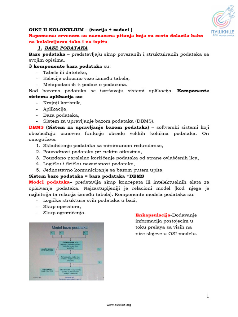 OIKT Skripta Za II Kolokvijum by Dzozi | PDF