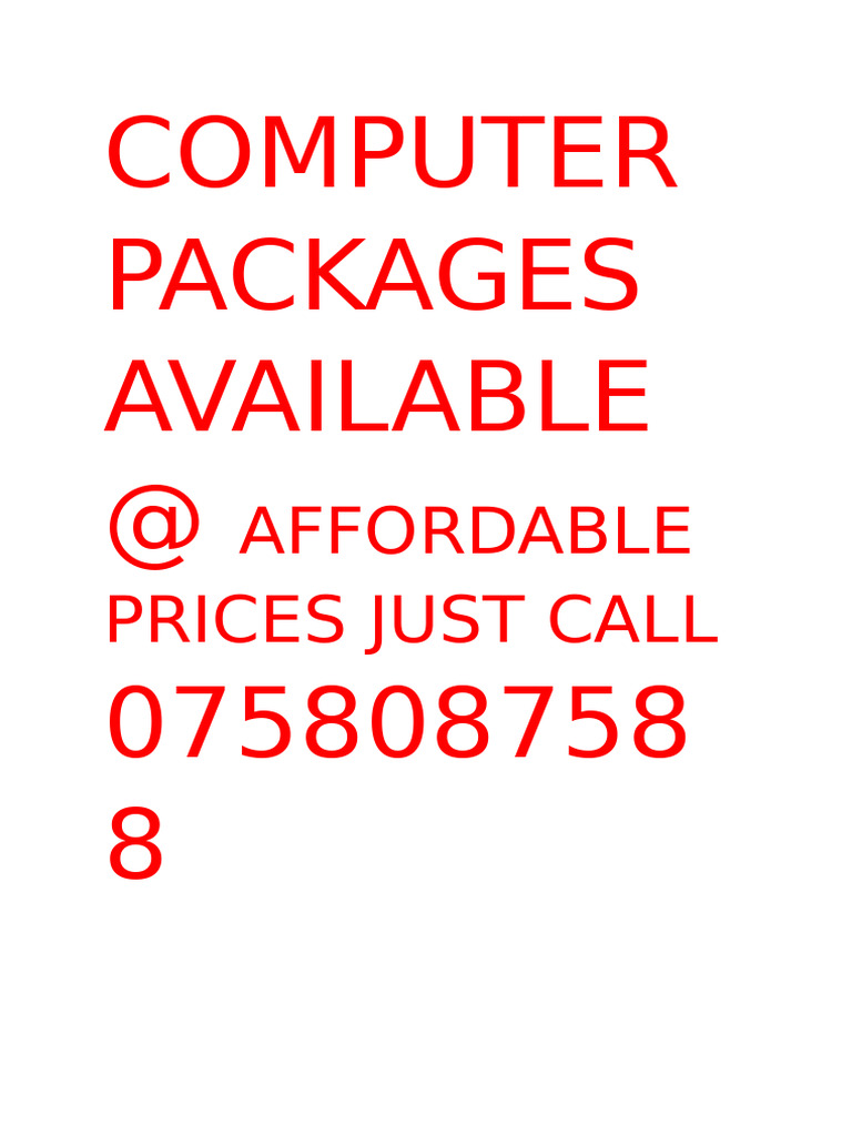 Computer Packages Available | PDF