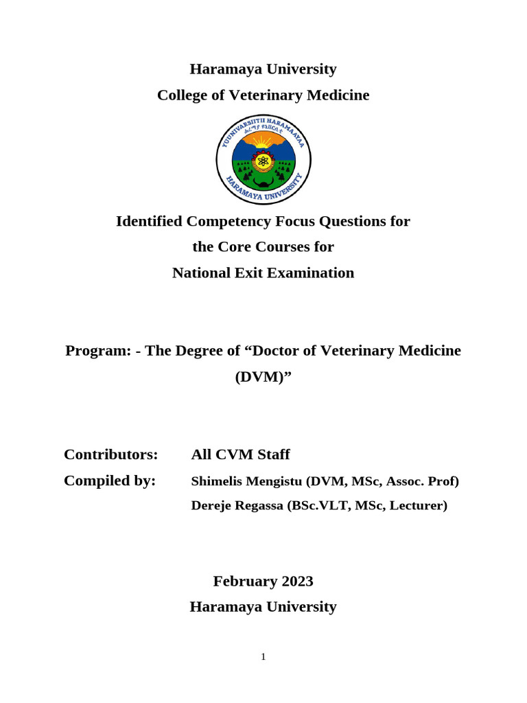DVM Exit exam model | PDF | Health Sciences | Medicine