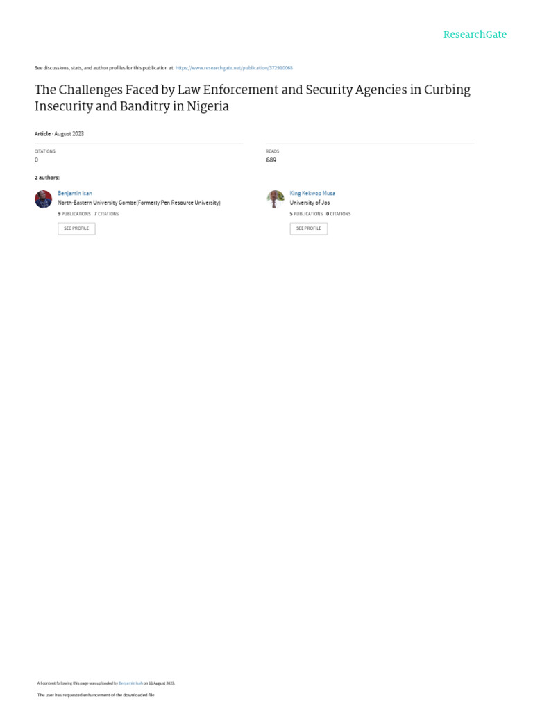 The Challenges Faced by Law Enforcement | PDF | Police | Nigeria