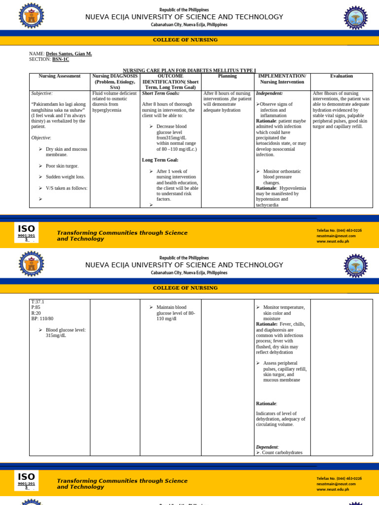 Ncp Dm Type2 | PDF | Glucose | Hyperglycemia